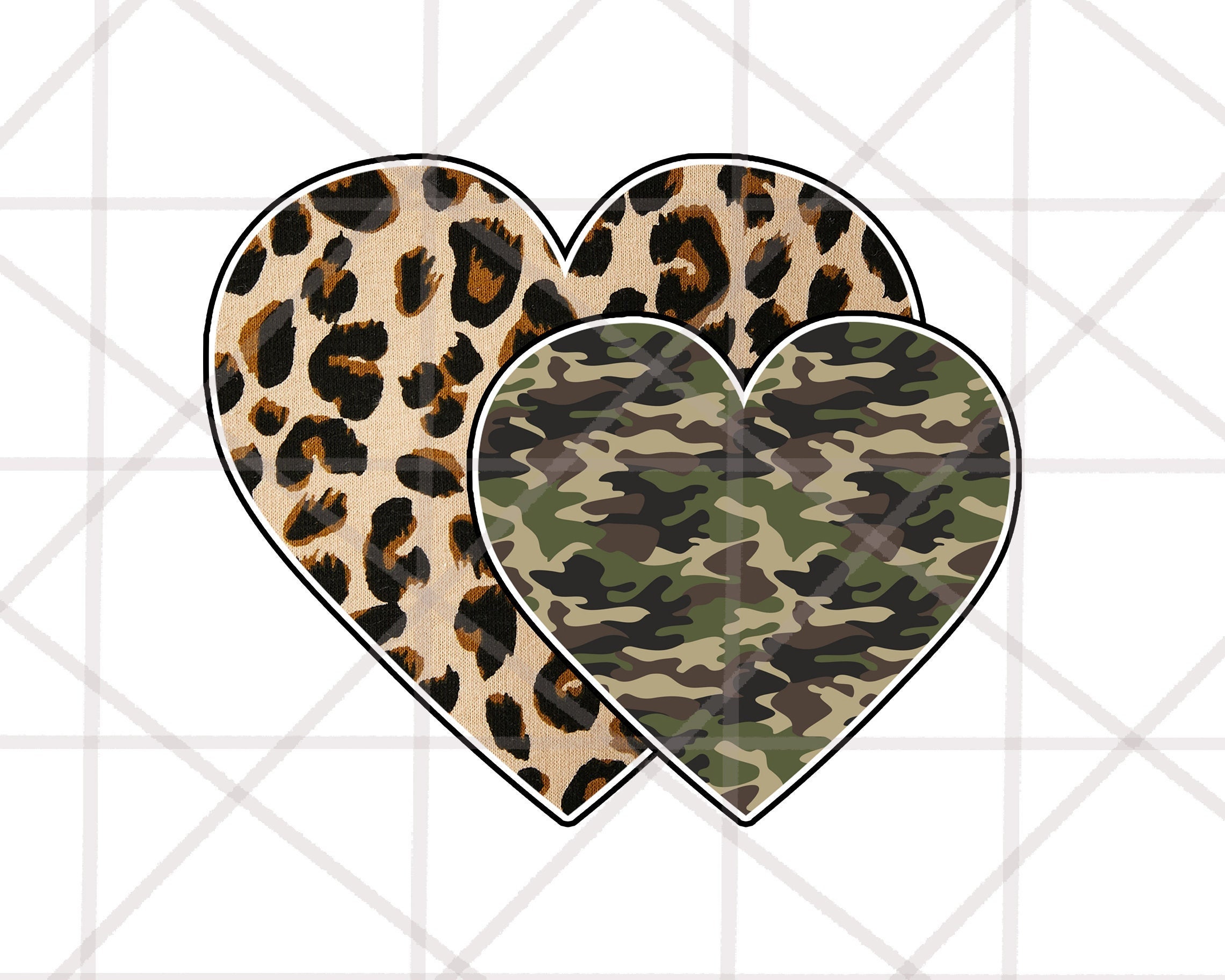 Camo and Leopard Heart Png, Camoflage Hearts Png Files, Cheetah Heart ...