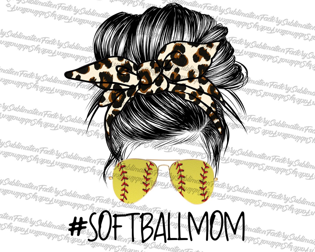 Softball Mom Png, Softball Mama Png, Softball Messy Bun Png, Softball ...