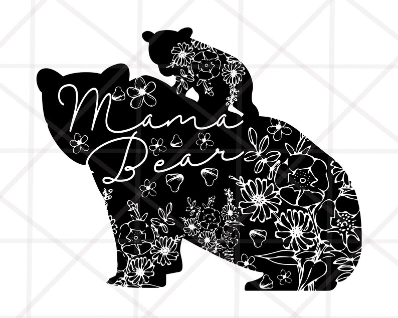 5 Different Design Floral Bear Mama SVG Bundle Flower Mama - Etsy
