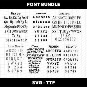 Cartoon Font Bundle SVG TTF Cricut Cutting Invitation Christmas ...