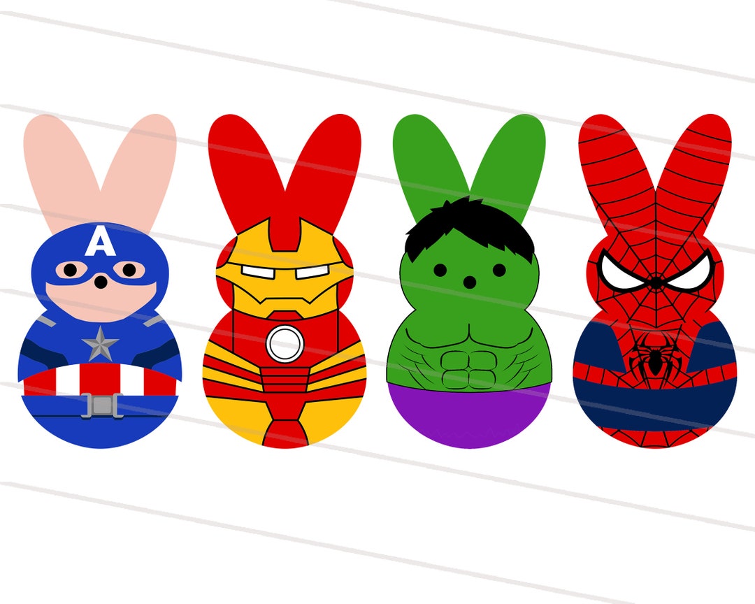 Easter Superhero PNG, Easter Bunny Superheroes Sublimation Design ...