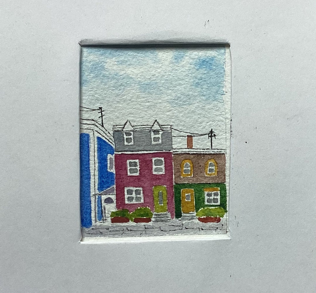 Tiny House Painting Sketch Tiny Watercolor Original Art - Etsy