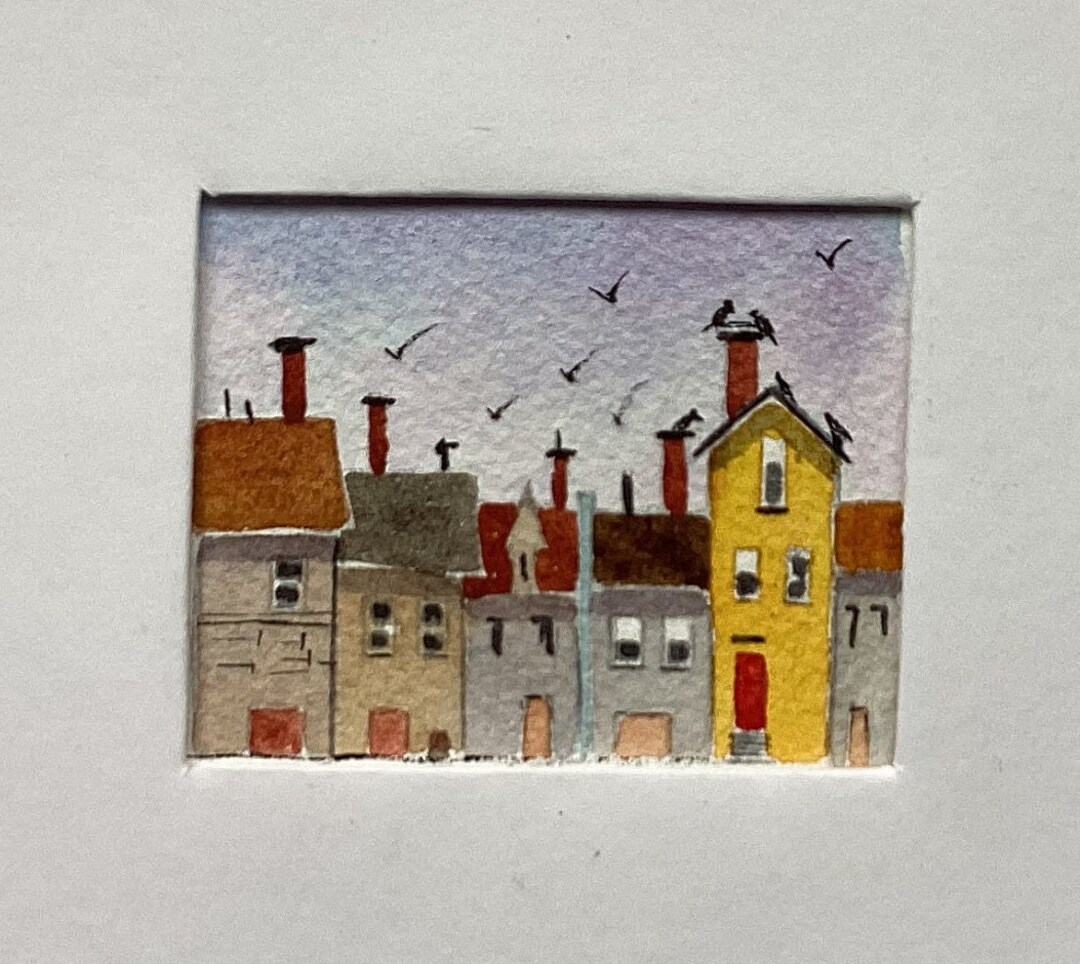 Tiny House Painting Sketch Tiny Watercolor Original Art - Etsy
