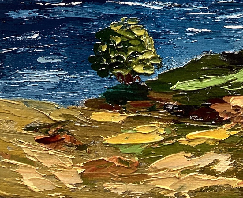 Irish Impasto Oil Painting: Seacoast Landscape White Cottage, Original ...