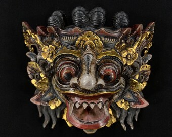 Vintage Boma Wood Balinese Mask Boma Bali Hand Carving Home Decor Wall ...