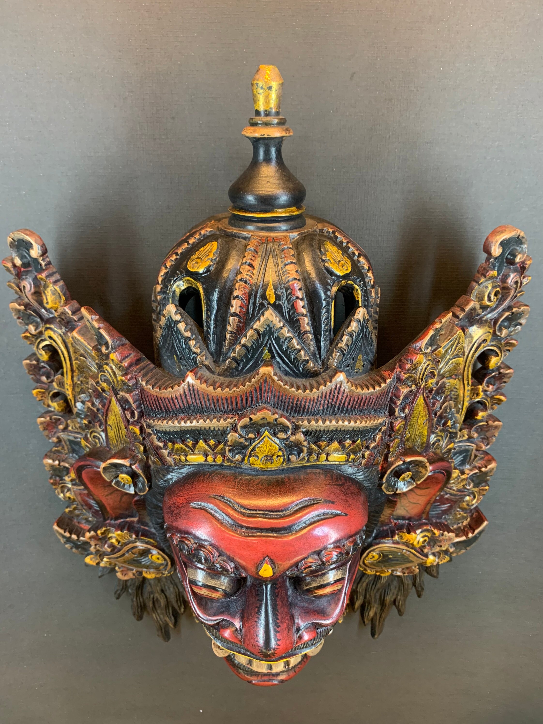 HUGE Rahwana Wooden Mask Ravana Bali Mask Hand Carving Vintage - Etsy