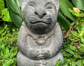Stone Cat Garden Statue - Etsy