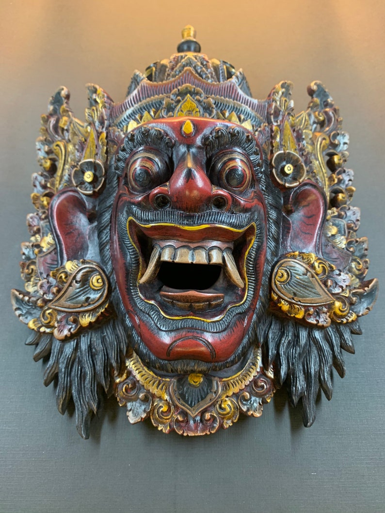 HUGE Rahwana Wooden Mask Ravana Bali Mask Hand Carving Vintage - Etsy