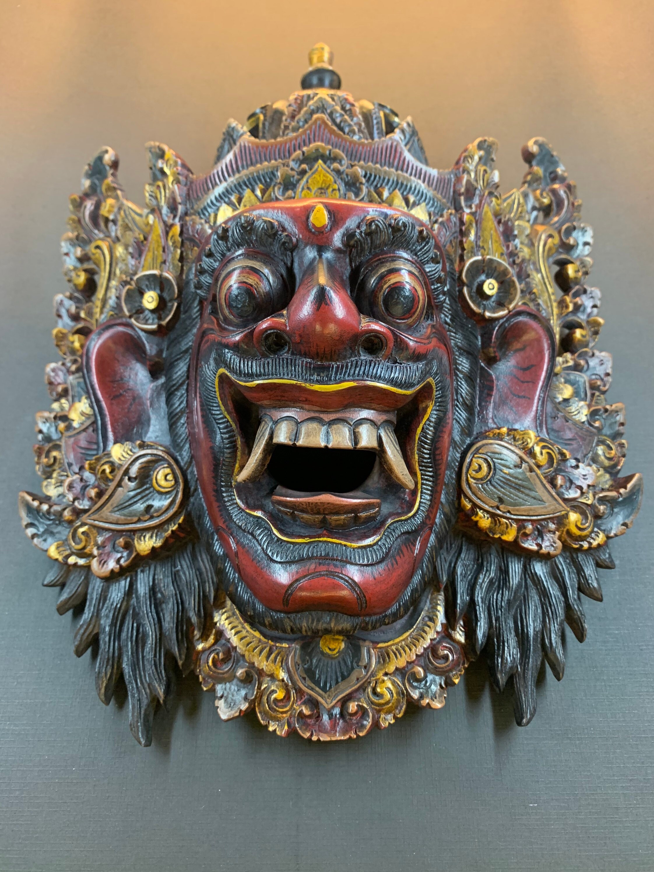 HUGE Rahwana Wooden Mask Ravana Bali Mask Hand Carving Vintage - Etsy