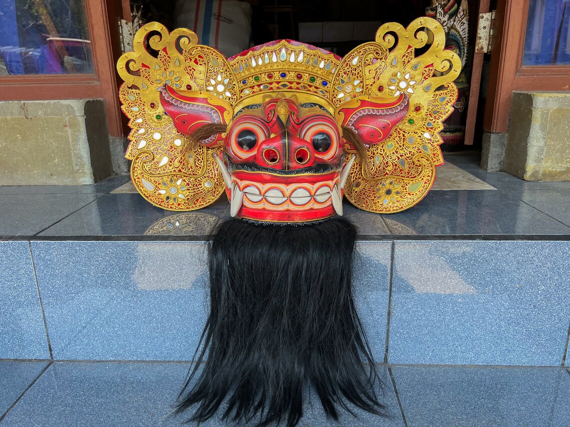 Barong Mask Wooden Barong Bali Mask Balinese Barong Hand Carved Barong ...