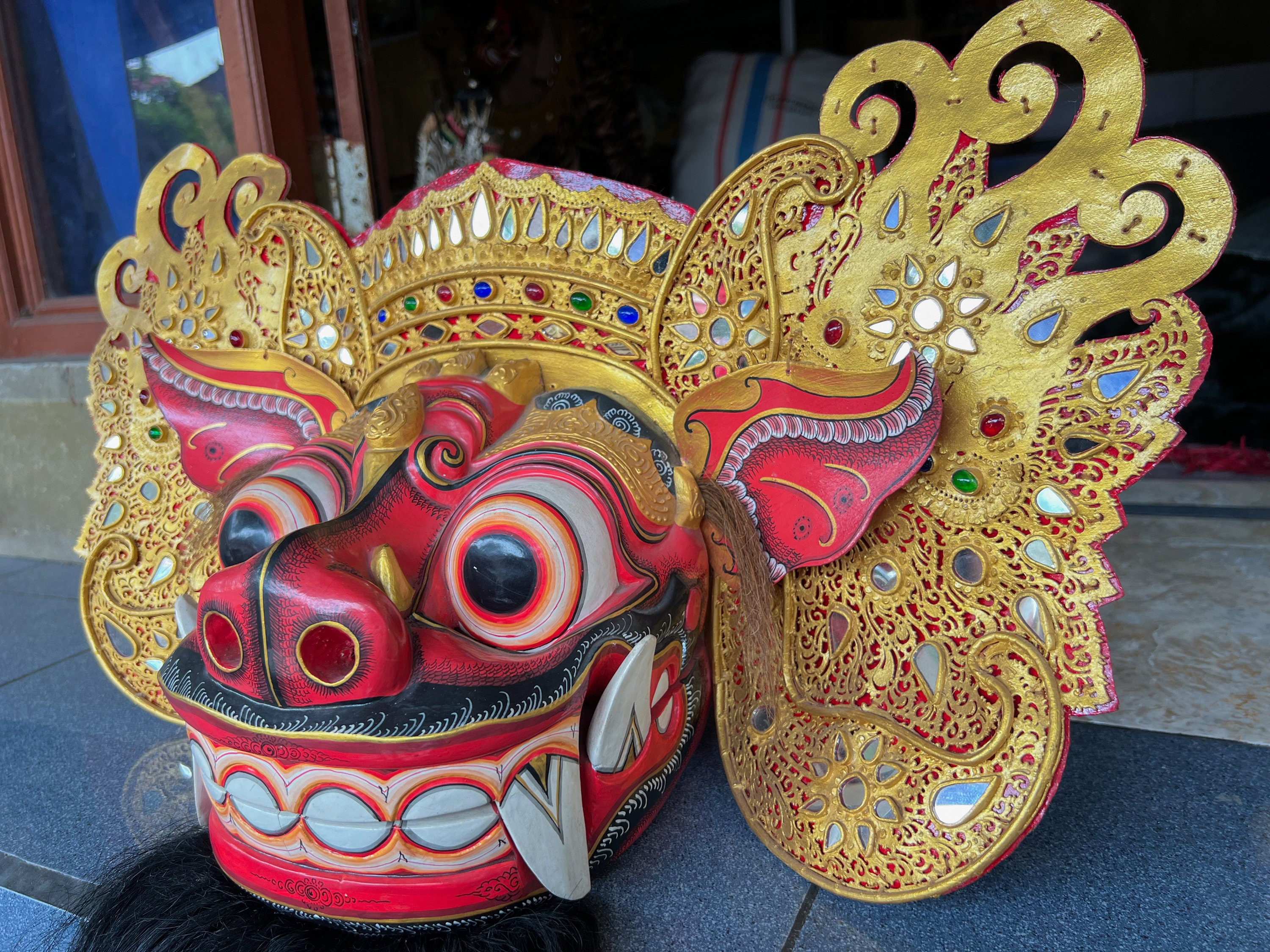Barong Mask Wooden Barong Bali Mask Balinese Barong Hand Carved Barong ...