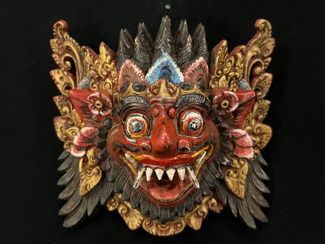Narasimha Wooden Bali Mask Wooden Carving Balinese Barong Mask Lion ...