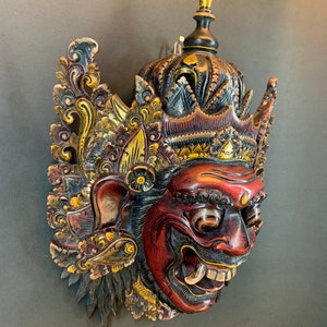 HUGE Rahwana Wooden Mask Ravana Bali Mask Hand Carving Vintage - Etsy