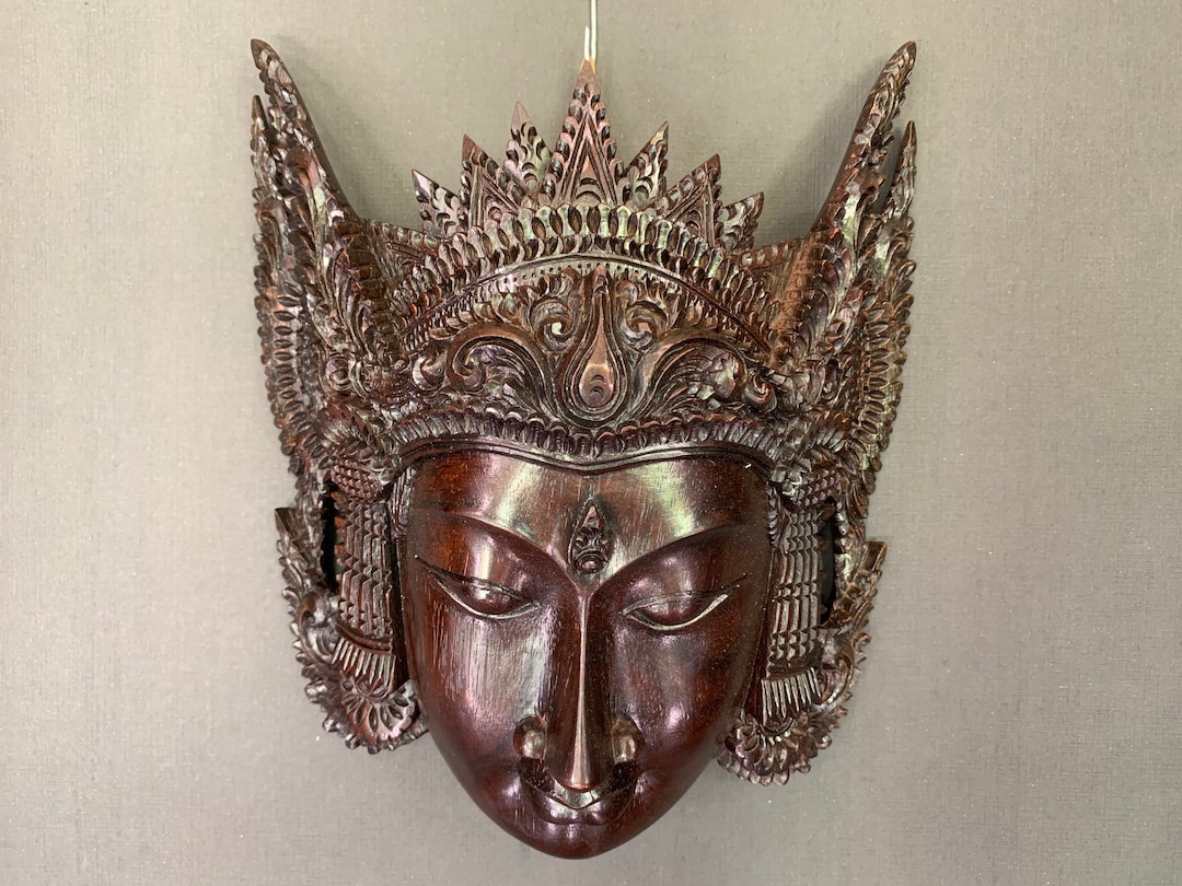 Dewi Sri Wooden Mask, Devi Sri, Limited Edition, Balinese Mask, Wooden ...