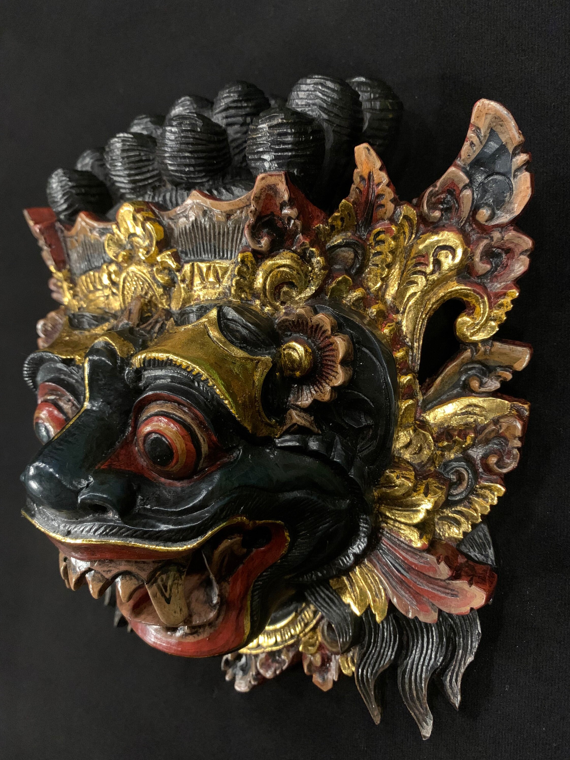 Boma Wood Mask Vintage Balinese Hand Carved Wood Mask Traditional Mask ...