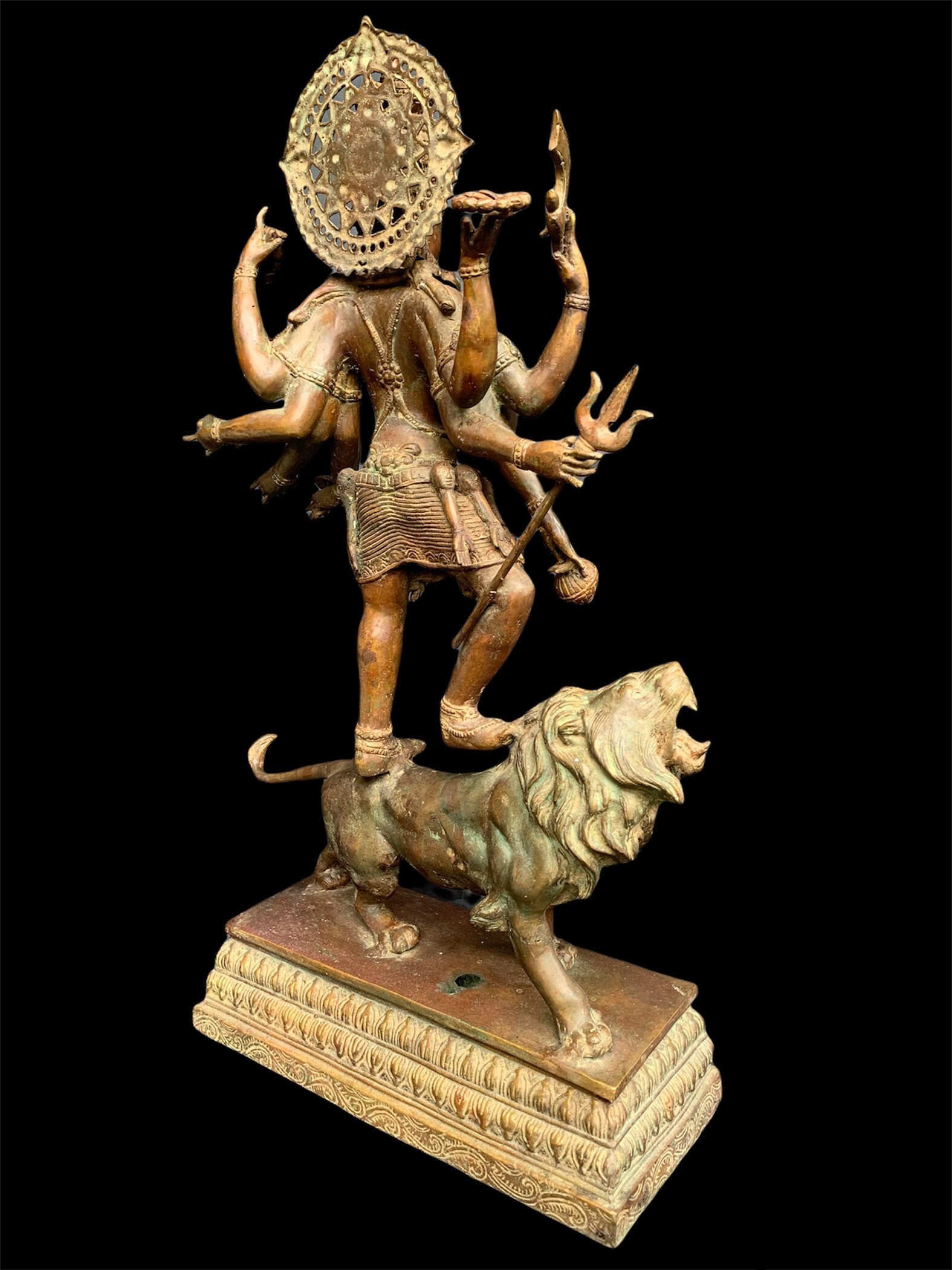 29.1 Maa Kali Riding Lion Hindu Goddess Bronze Statue Kali Bronze ...