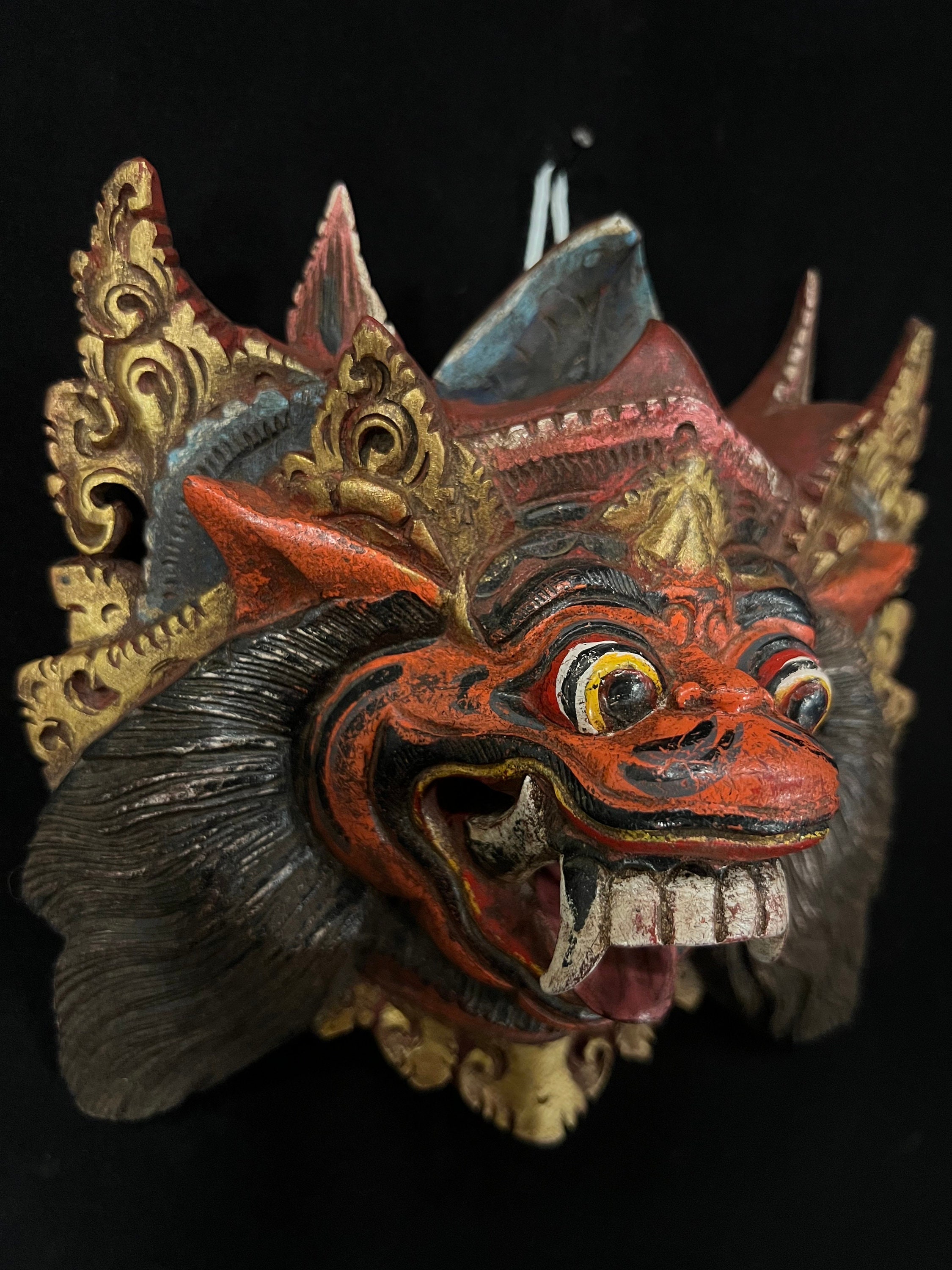 Sugriva Wooden Mask King Monkey Animal Statue Miniature - Etsy