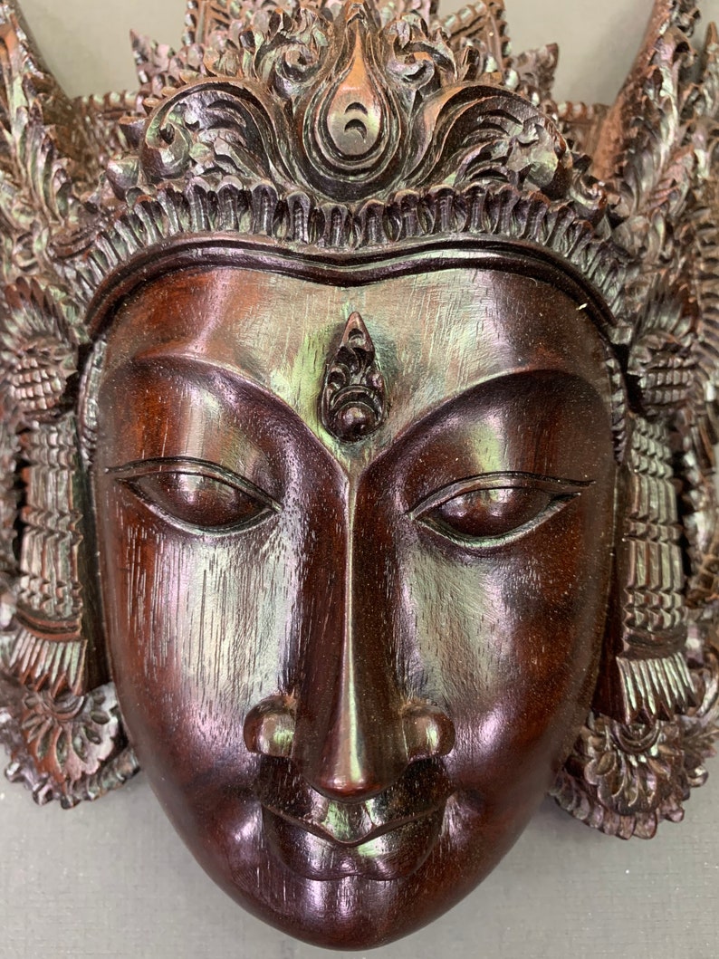 Dewi Sri Wooden Mask Devi Sri Limited Edition Balinese - Etsy