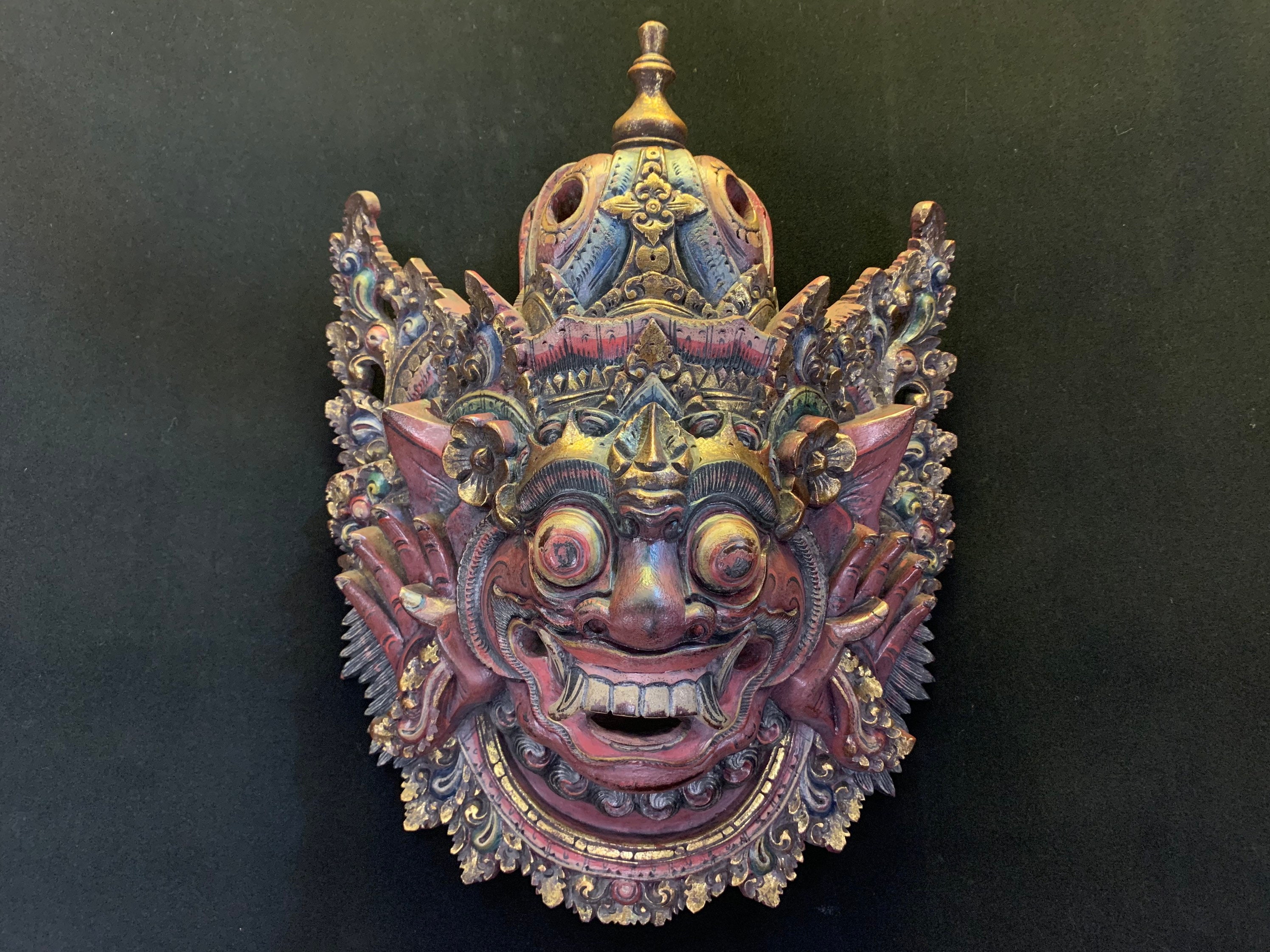 Vintage Boma Wood Balinese Mask Boma Bali Hand Carving Home Decor Wall ...