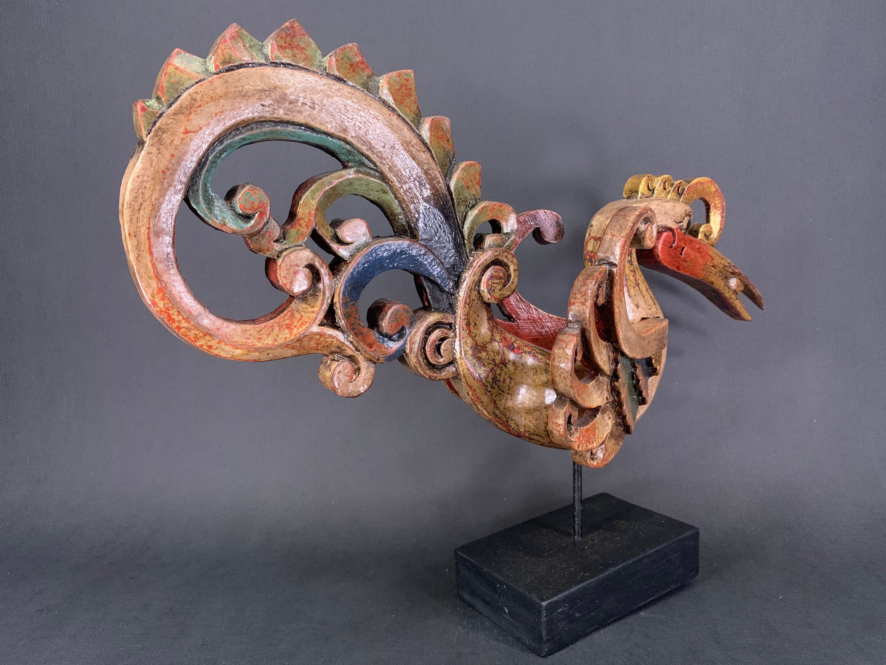Hornbill Bird Effigy 36CM Wooden Statue Rhinoceros Hornbill Kenyalang ...