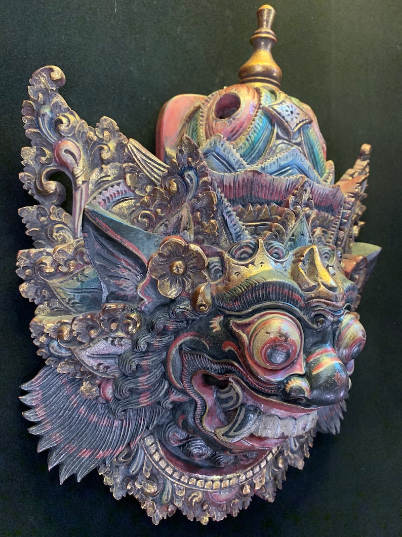 Boma Wood Balinese Mask Vintage Boma Bali Sculpture Hand Carved Home ...