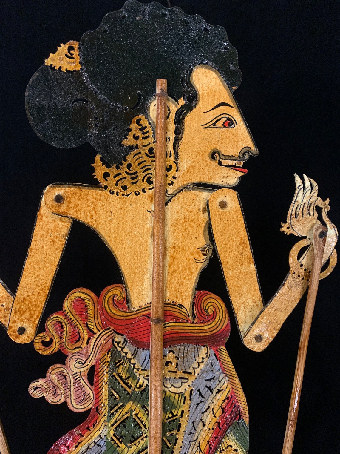 Vintage Balinese Wayang Kulit Puppet, Darmawangsa Shadow Puppet ...