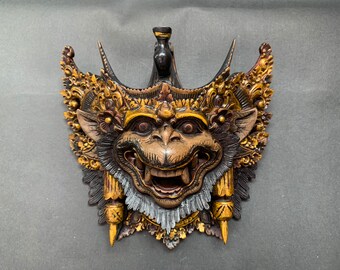 Wooden Hanuman Mask - Etsy