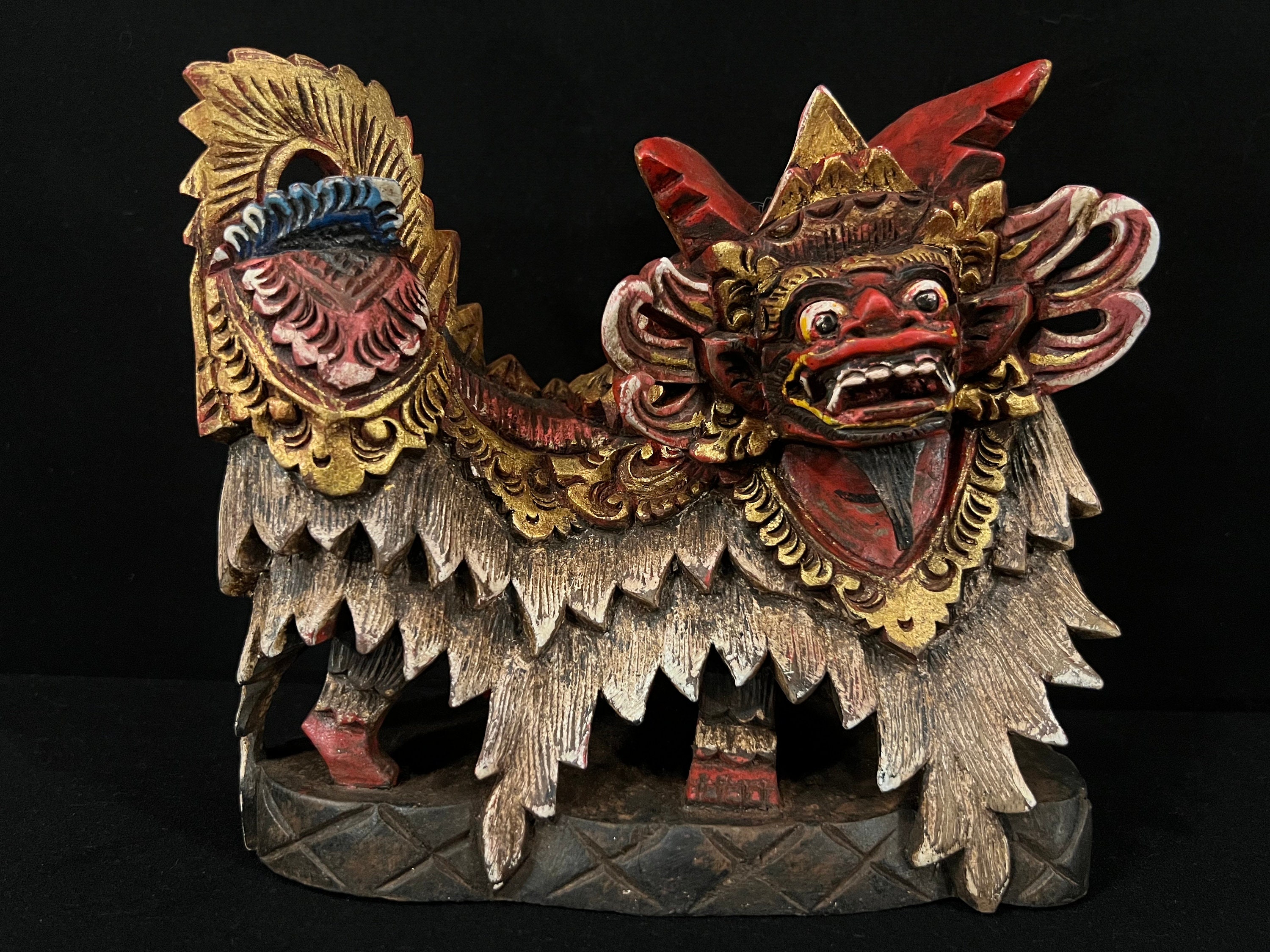 Bali Barong Wooden Carving Barong Wood Statue Wooden - Etsy