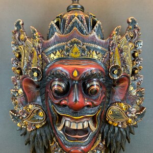 HUGE Rahwana Wooden Mask Ravana Bali Mask Hand Carving Vintage - Etsy