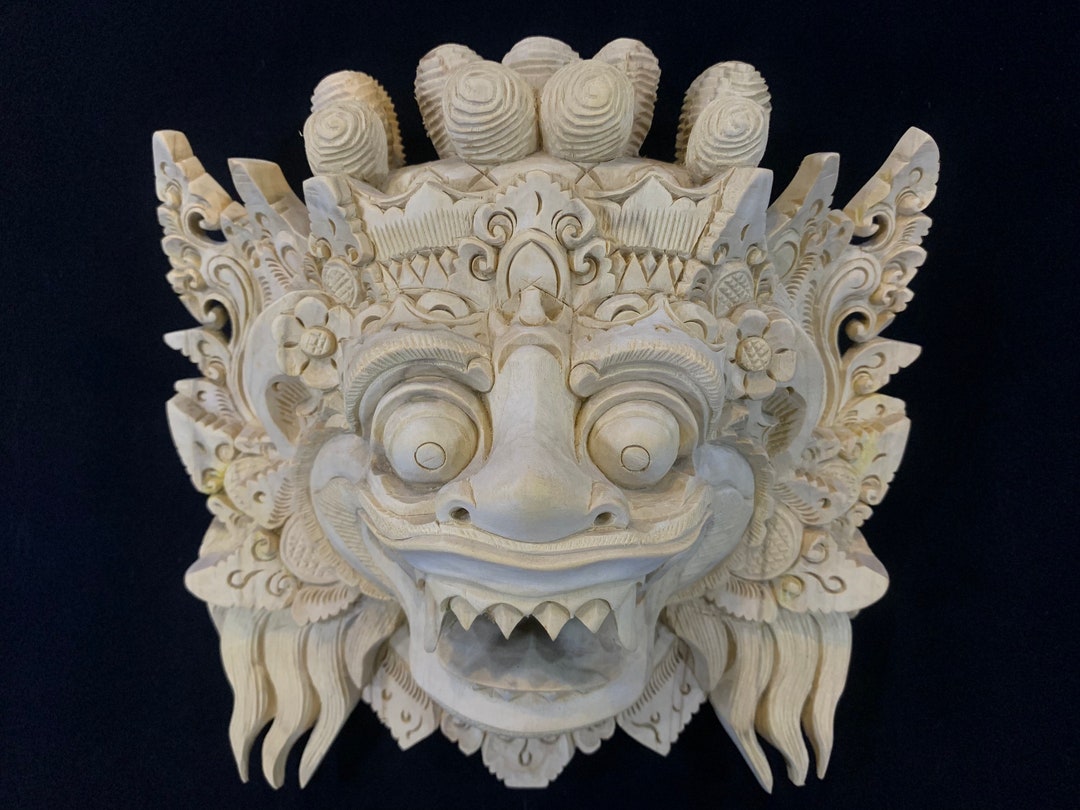 Boma Bali Wood Mask Vintage Balinese Hand Carved Wood Mask Traditional ...