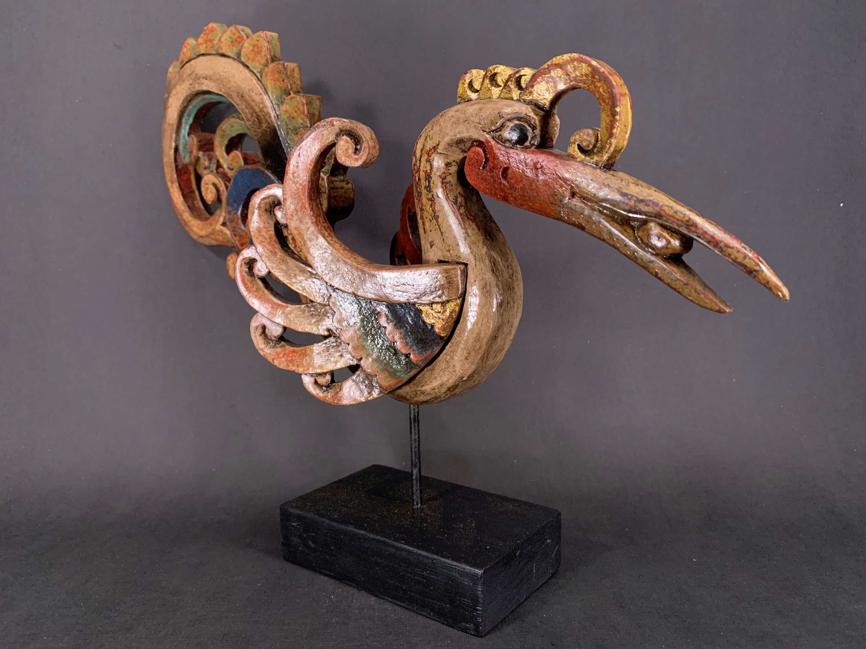 Hornbill Bird Effigy 36CM Wooden Statue Rhinoceros Hornbill Kenyalang ...