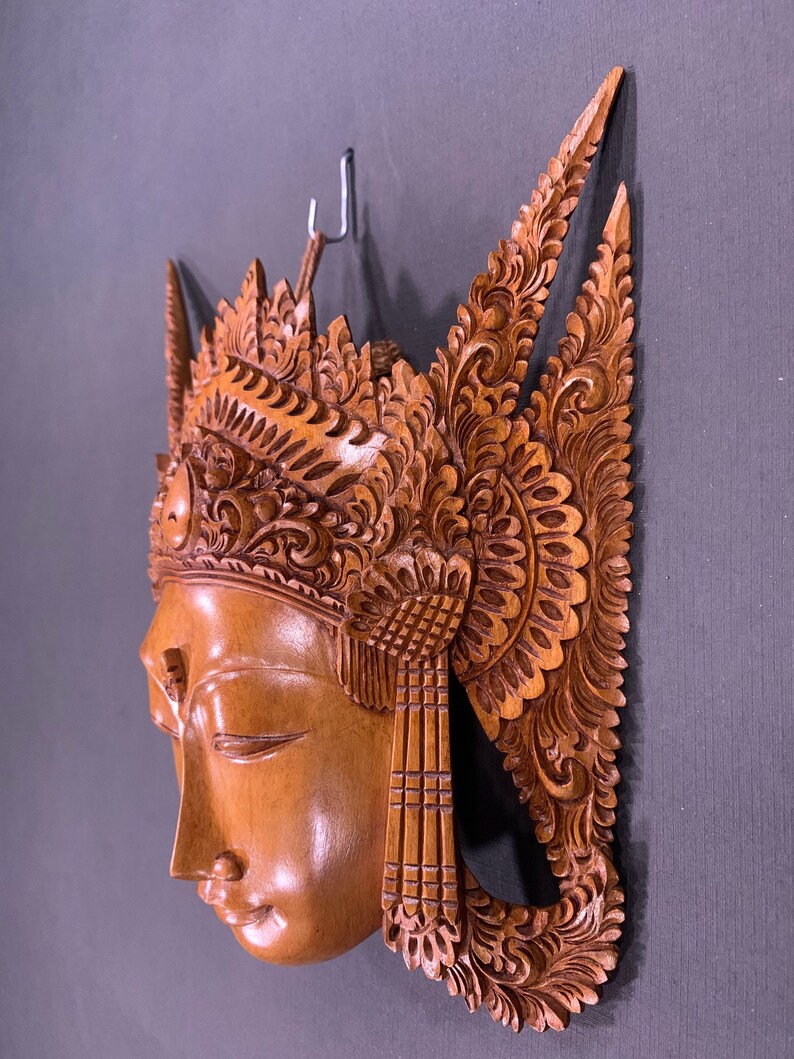 Dewi Sri Wooden Mask Devi Sri Limited Edition Balinese - Etsy