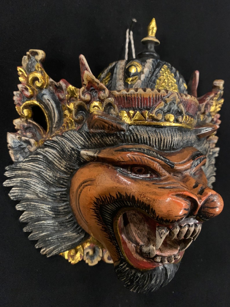 Narasimha Wooden Balinese Mask Lion Sculpture Home Decor - Etsy