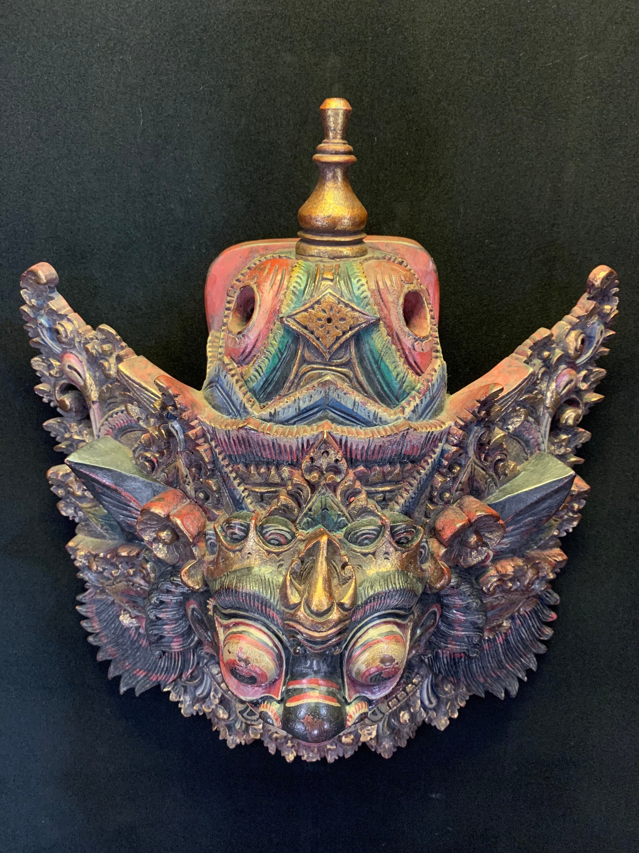 Boma Wood Balinese Mask Vintage Boma Bali Sculpture Hand Carved Home ...