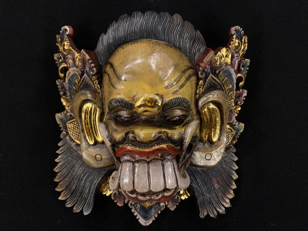 Hand Carved Teak Wood Barong Mask: Balinese Dance Wall Art - Etsy