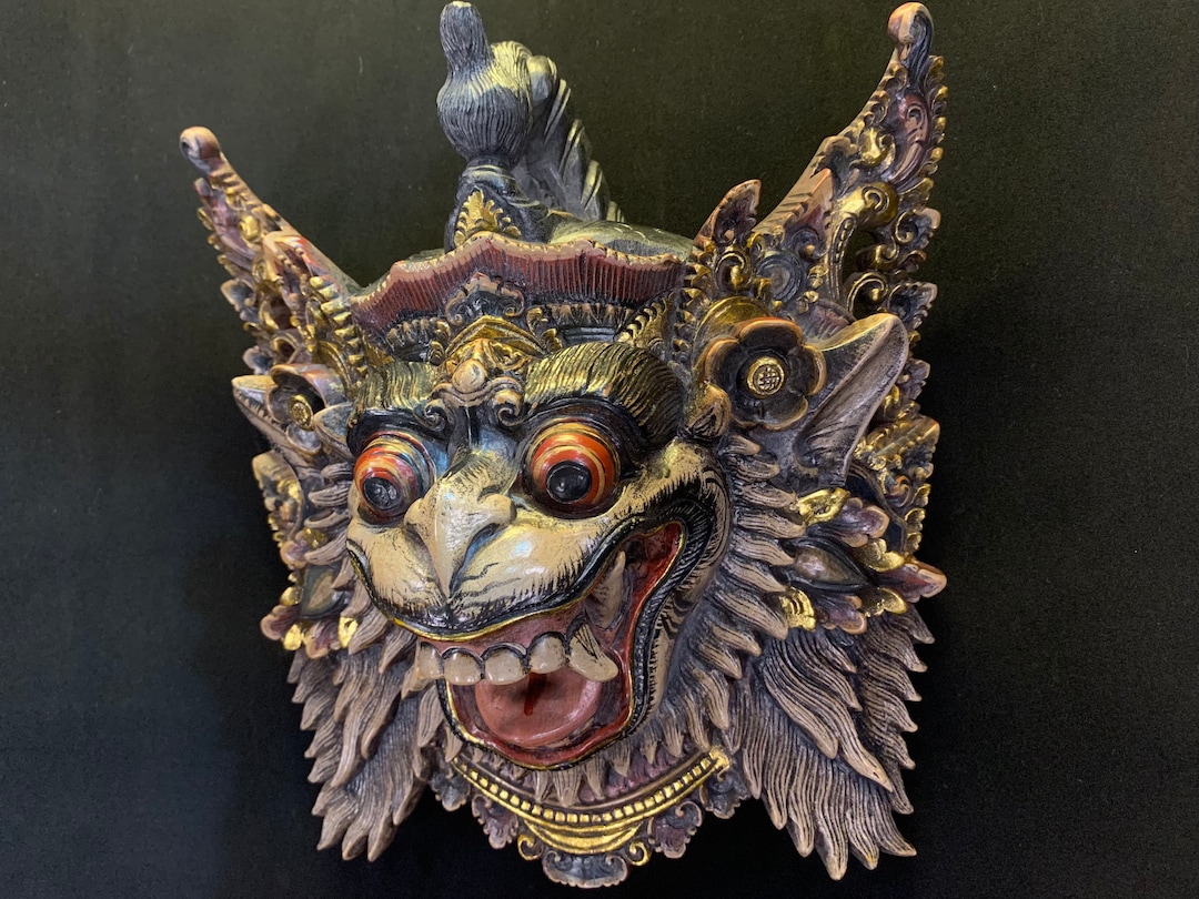 Lord Hanuman Bali Wood Mask Hanuman Balinese Wooden Sculpture Hand ...
