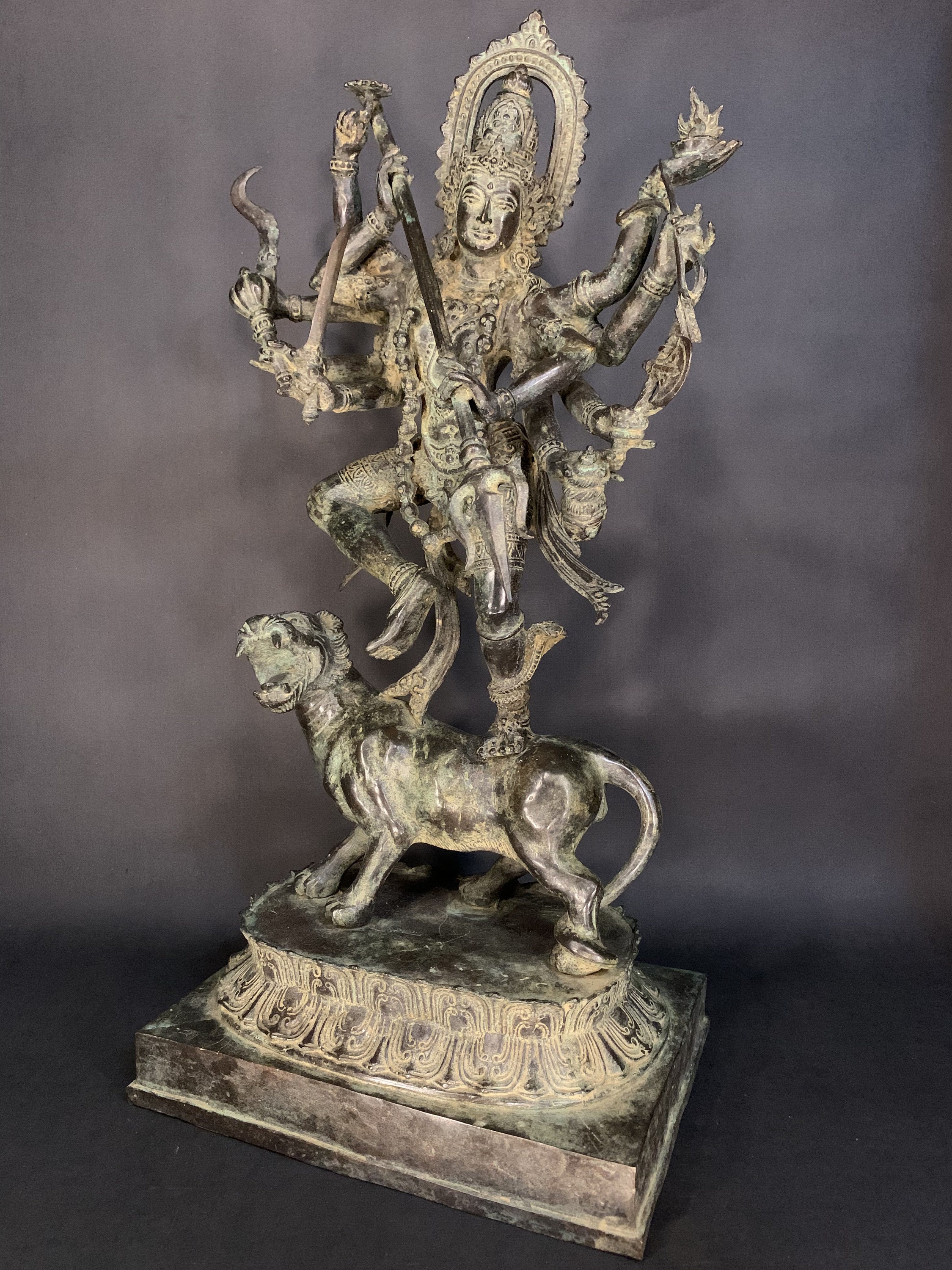 22.5 Mahakali Bronze Statue Maa Kali Figurine Hindu Goddess Mahakali ...