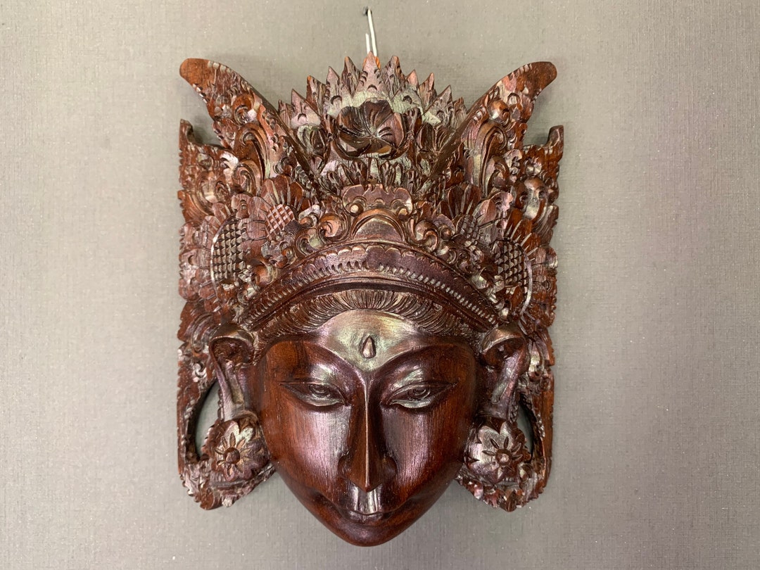 Dewi Sri Wooden Mask, Devi Sri, Limited Edition, Balinese Mask, Wooden ...