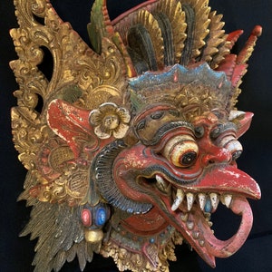 HUGE Antique Garuda Wooden Balinese Mask Paksi Bali Eagle Mask Home ...