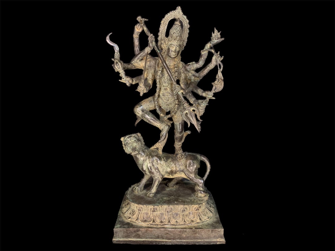 22.5” Mahakali Bronze Statue Maa Kali Figurine Hindu Goddess Mahakali ...