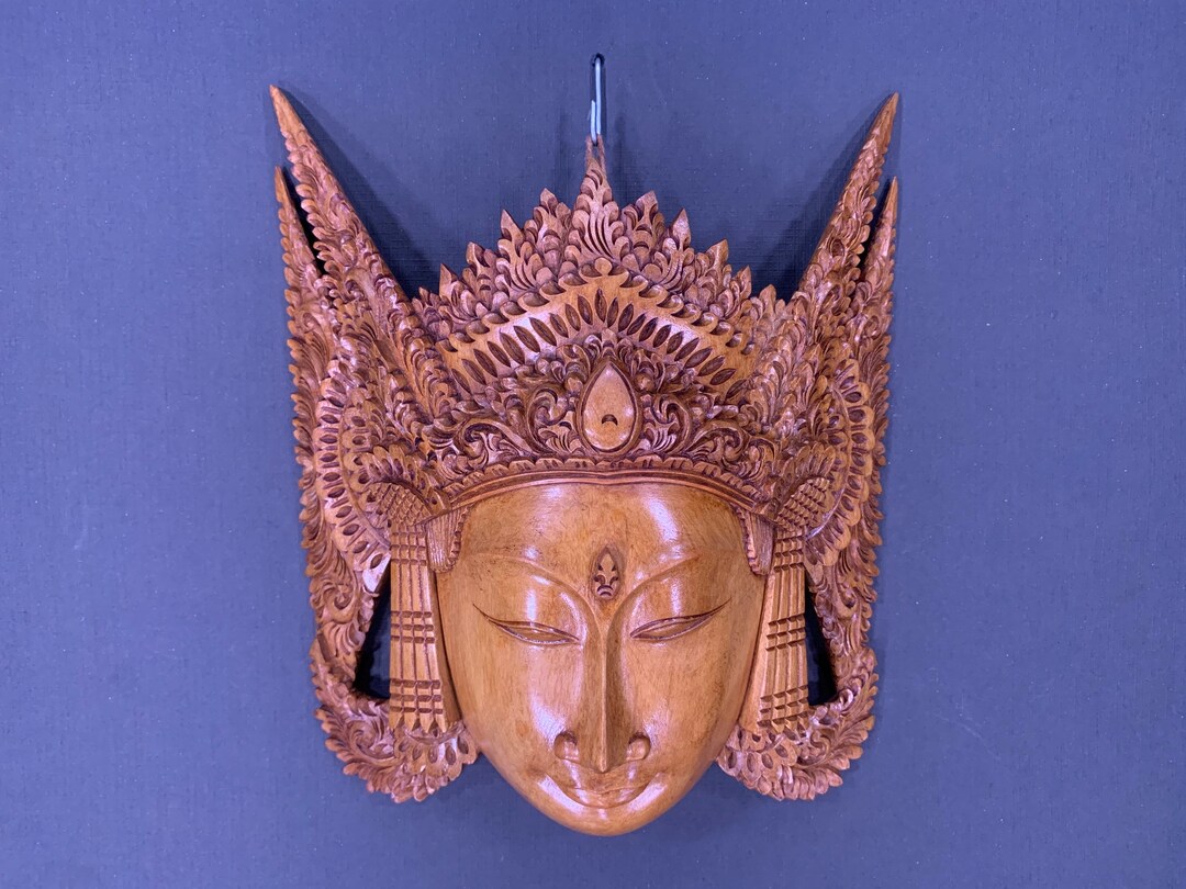 Dewi Sri Wooden Mask, Devi Sri, Limited Edition, Balinese Mask, Wooden ...