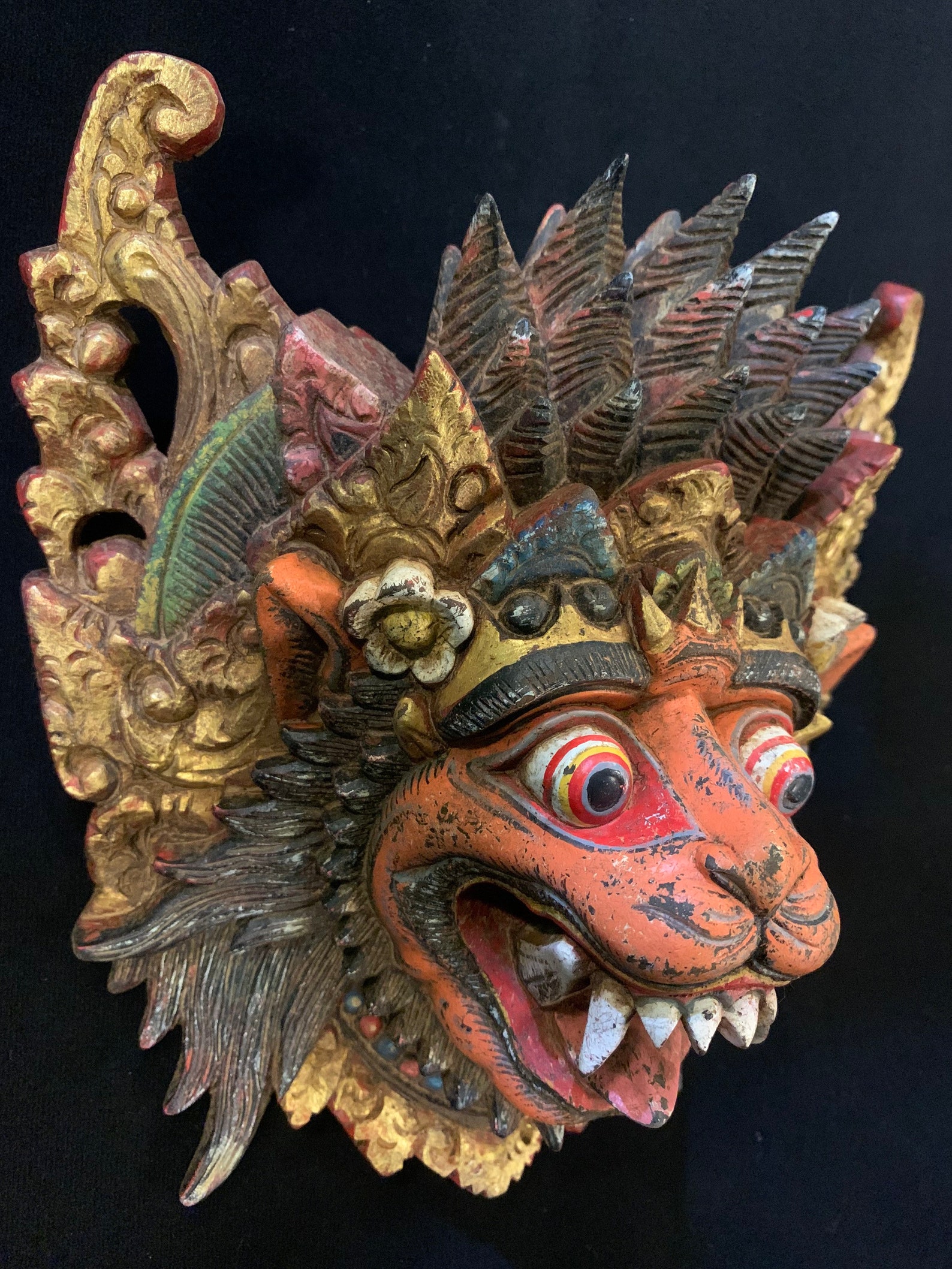 Narasimha Bali Wooden Mask Balinese Lion Wood Sculpture Hand Carving ...