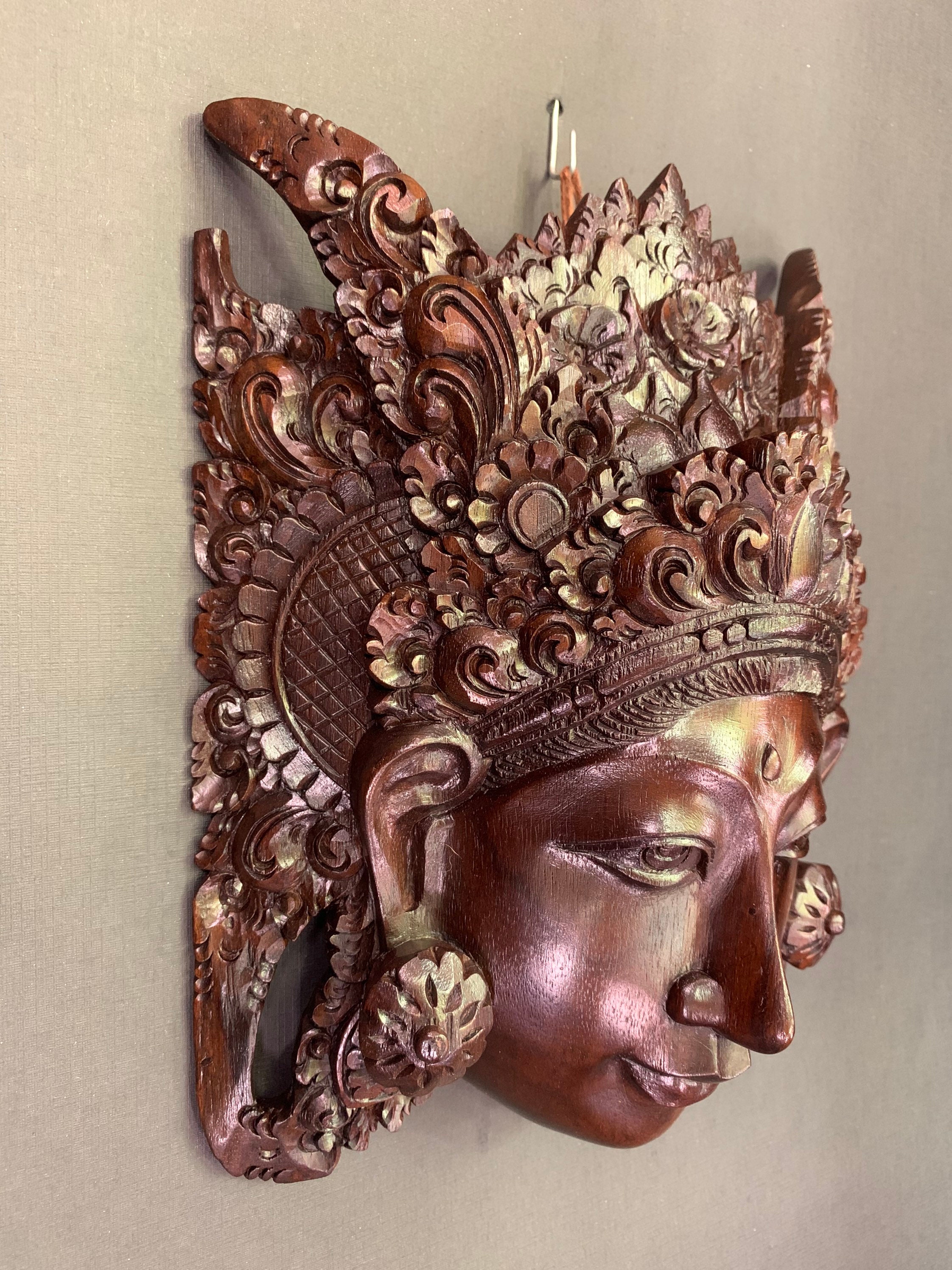 Dewi Sri Wooden Mask Devi Sri Limited Edition Balinese - Etsy
