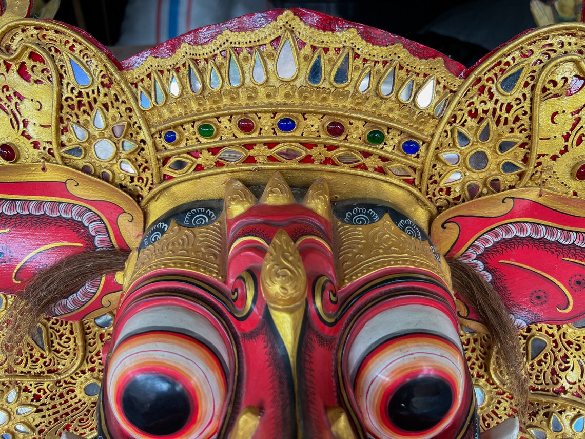 Barong Mask Wooden Barong Bali Mask Balinese Barong Hand Carved Barong ...