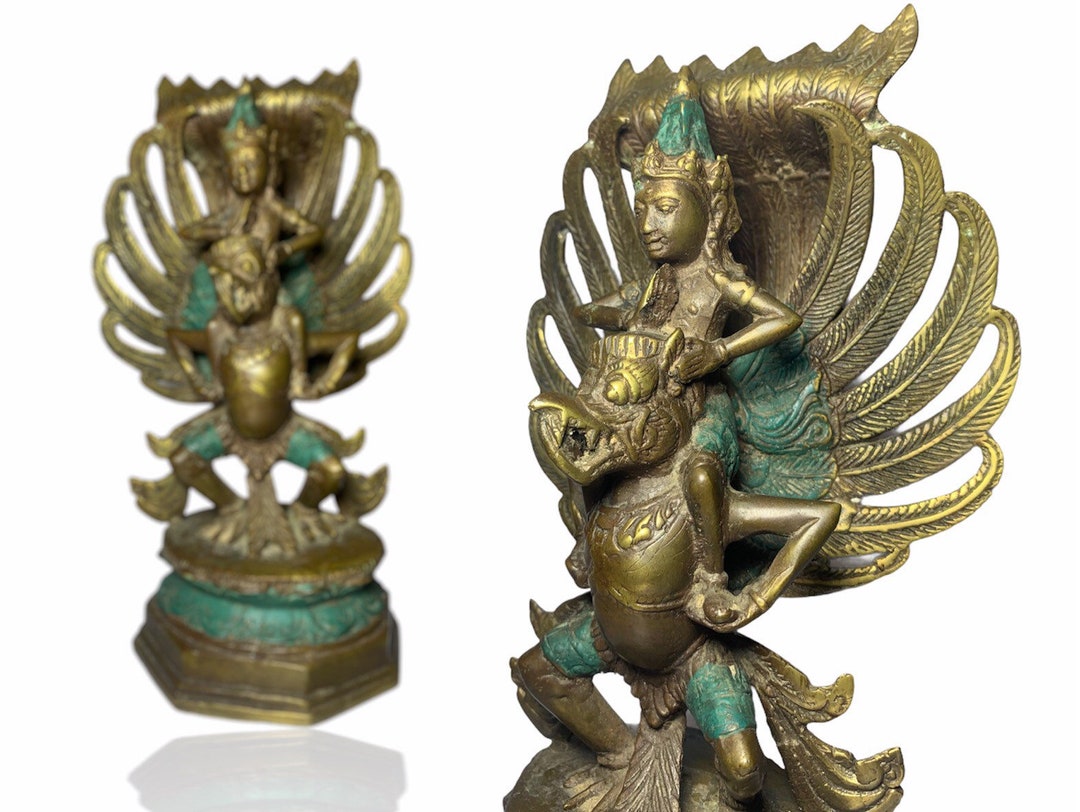 8” Garuda Vishnu Bronze Statue Hindu God Garuda Wisnu Sculpture Garuda ...
