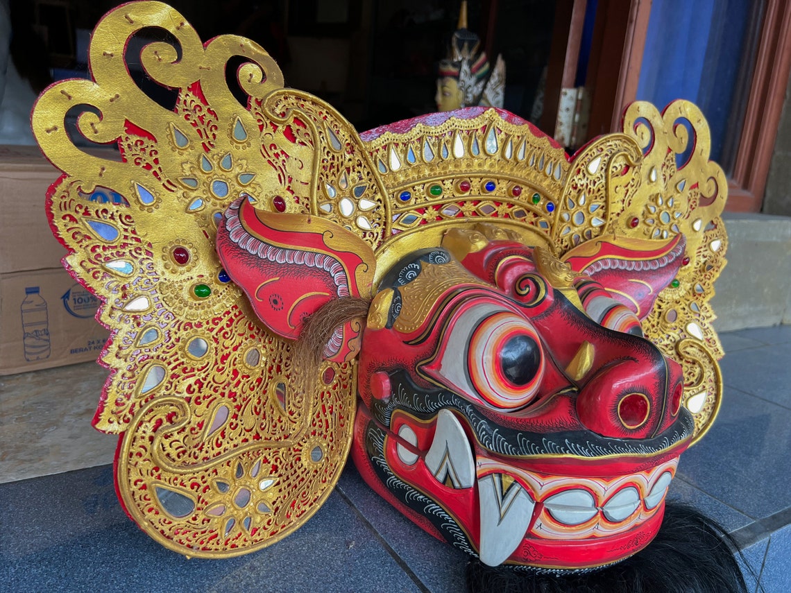 Barong Mask Wooden Barong Bali Mask Balinese Barong Hand Carved Barong ...