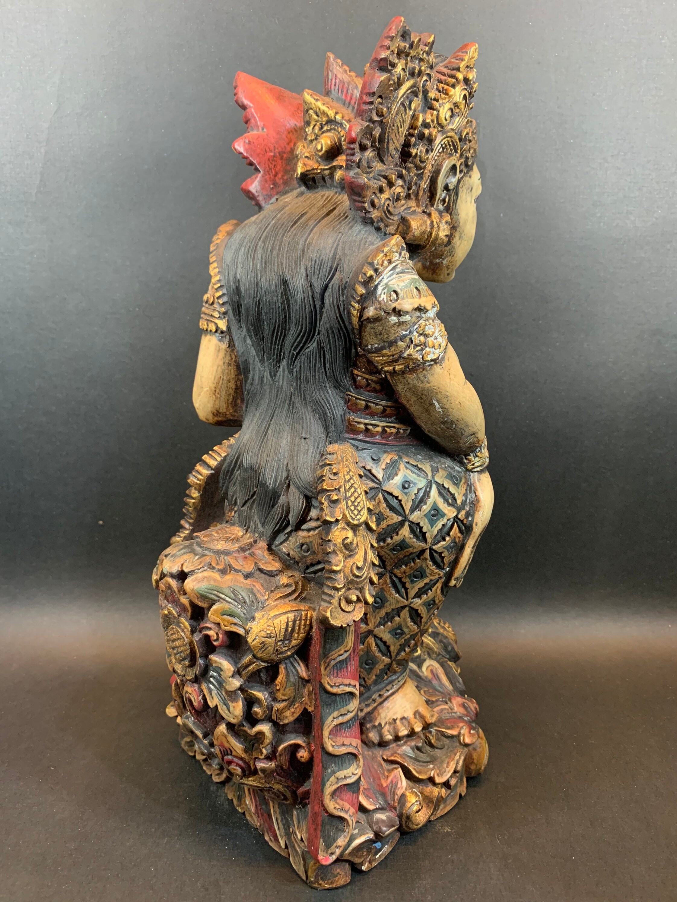 Hand Carved Durga Wood Statue, Balinese Hindu Art Decor - Etsy
