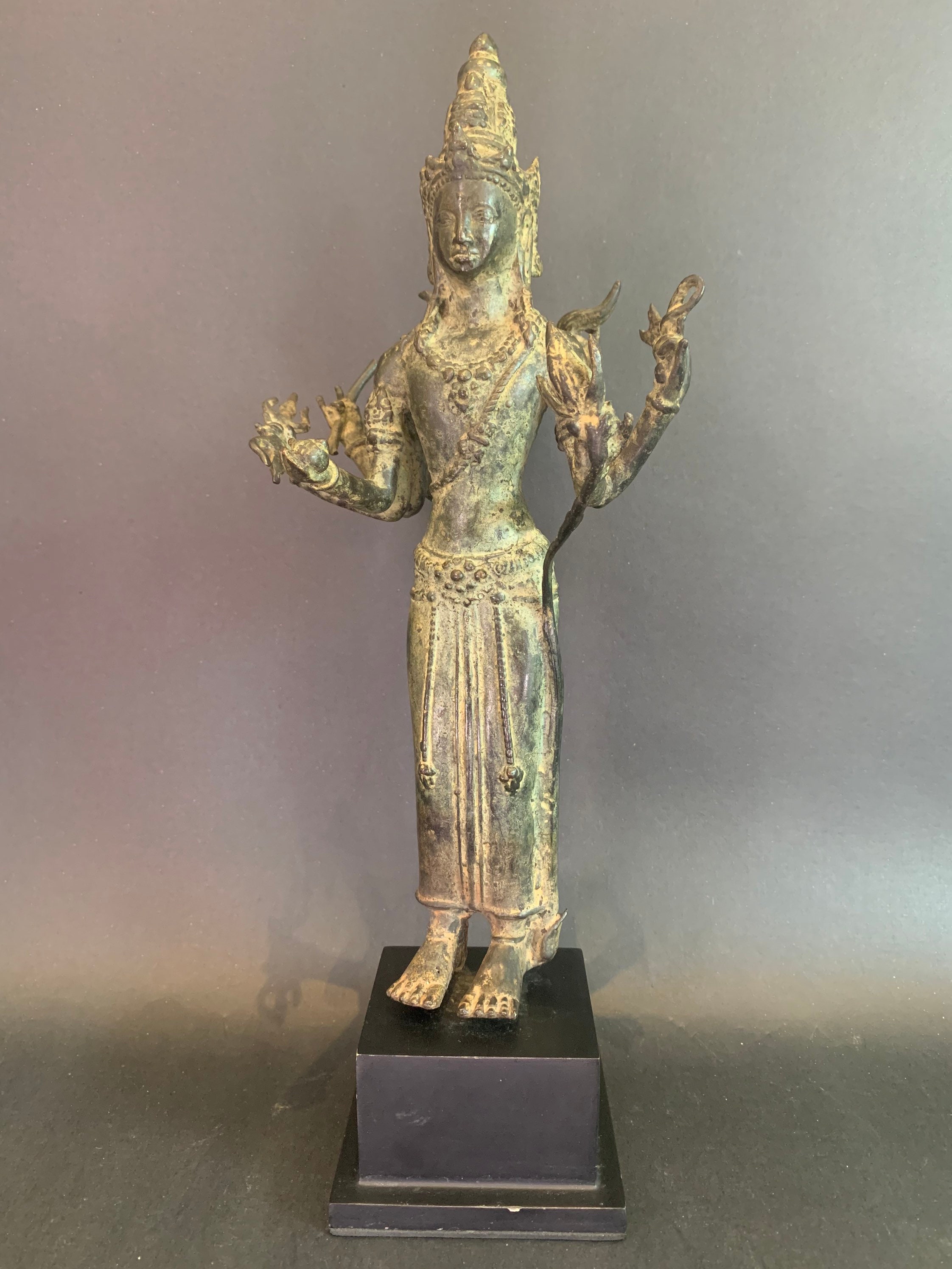 Vishnu Bronze Statue Vintage Vishnu Figurine Vishnu 8 Arms Sculpture ...