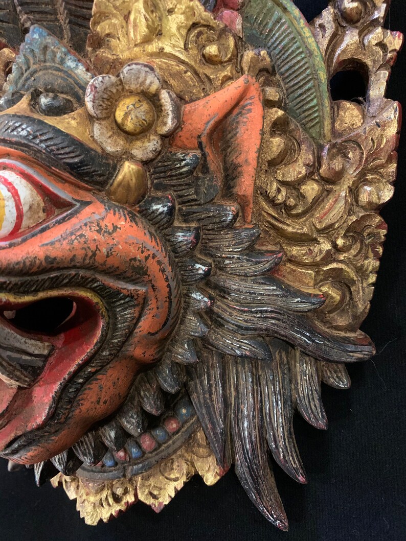 Narasimha Bali Wooden Mask Balinese Lion Wood Sculpture Hand Carving ...