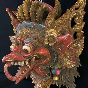 HUGE Antique Garuda Wooden Balinese Mask Paksi Bali Eagle Mask Home ...